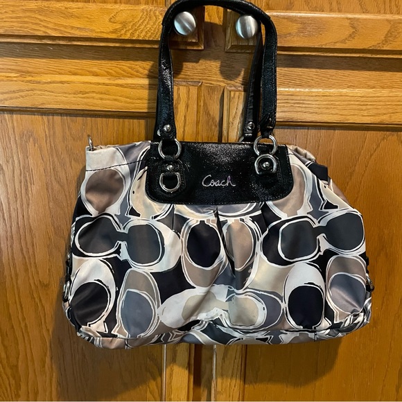 Coach | Bags | Coach Ashley Satin Scarf Print Shoulder Handbag | Poshmark